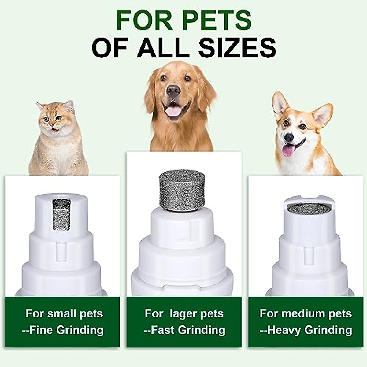 cycleacc Pet Nail Grinder for Dogs,Electric USB Rechargeable Pet Nail Trimmer Clipper Painless Soft Paws Grooming & Smoothing for Small Medium Dogs & Cats Puppy