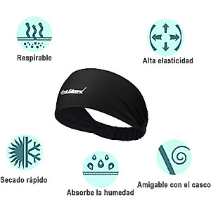 Scott Edward Women Headband (4 Pack), Women Sweatband & Sports Headband for Yoga, Golf, Gym, Camping, Running,Tennis (Sky Blue/Blue/Dark Green/Black)