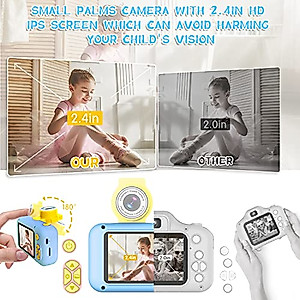 Kid Camera,ARNSSIEN Camera for Kid,2.4in IPS Screen Digital Camera,180°Flip Len Student Camera,Children Selfie Camera with Playback Game,Christmas/Birthday Gift for 4 5 6 7 8 9 10 11 Year Old Girl Boy