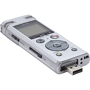 OM SYSTEM OLYMPUS Voice Recorder DM-720 with 4GB, Micro SD Slot, USB Charging, Direction PC Connection, Transcription Mode, Silver