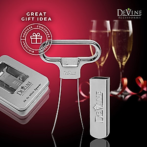 DeVine- Ah So Wine Opener for Vintage Bottles - Two-Prong Cork Puller & Corker With Sleek Case - Great Gift Idea