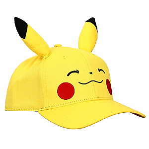 Bioworld Pokemon Pikachu Big Face Pre-Curved Bill Snapback Hat