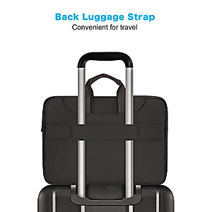 MOSISO 360 Protective Laptop Shoulder Bag Compatible with MacBook Air 15 inch M2 A2941 2023/Pro 16 inch M3 M2 M1 2023-2019, 15-15.6 inch Notebook,Matching Color Sleeve with Belt, Black