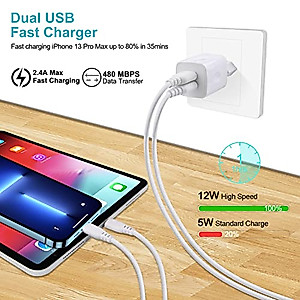 European Wall Charger, Vifigen 2-Pack USB 2.1AMP Universal Europe Charger Block Dual Port Plug Compatible for iPhone 14 13 12 11 Pro Max XS XR X SE 8 7 6 Plus, Samsung S22 S21 A13, Note 20, LG, Moto