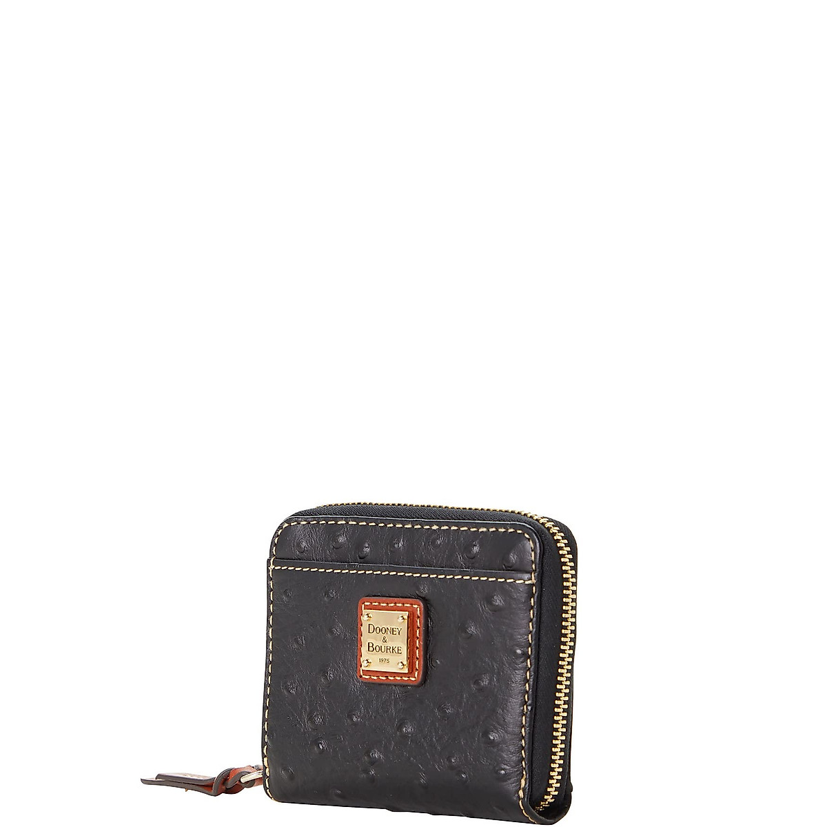 Dooney & Bourke Wallet, Ostrich Small Zip Around Wallet - Black