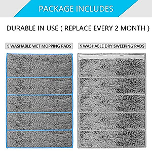 Garbage fighter Mopping Pads Replacement for iRobot Braava Jet M6 (6012) (6110) (6112) (6113) - 10 Pack Washable Reusable Sweeping Cloth Pads - Wi-Fi Connected Robot Mop (5 Wet Pads and 5 Dry Pads)
