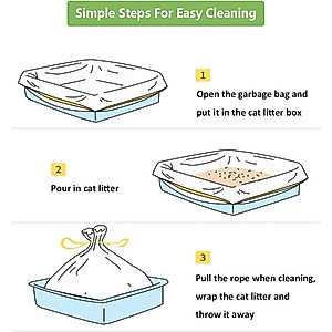 SIRAHOSI 12 Count Small Cat Litter Box Liners, Scratch-Resistant, Waterproof, No More Messes