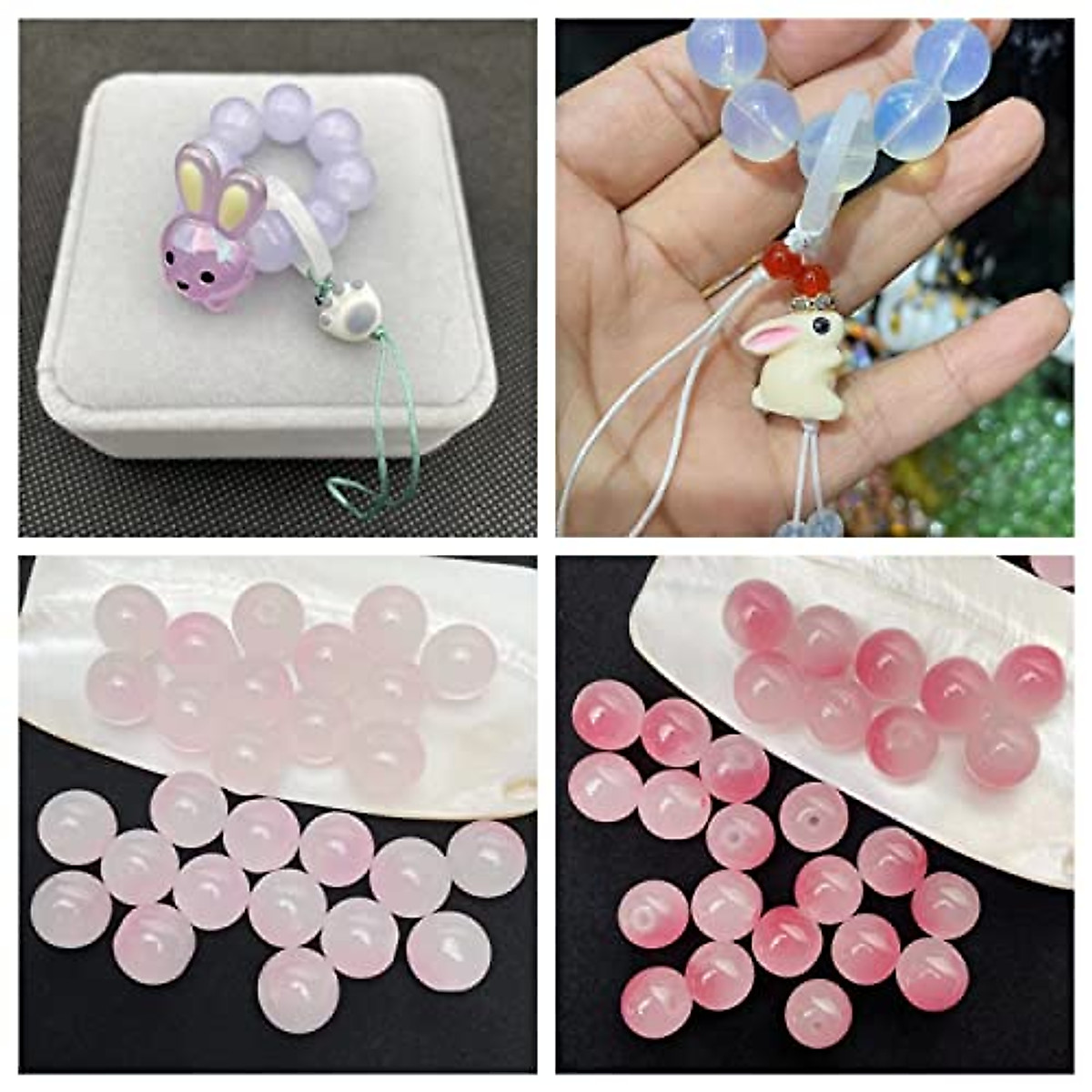 Glass Beads 8mm, 650Pcs 24 Colors Handcrafted Round Gemstone Glass Crystal Bead Kit Imitative Agate Jade Loose Spacers Beads for DIY Crafts Jewelry Making Earring Necklaces (8mm-24colors)