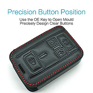Compatible with fit for M3N-32337100 Chevrolet Colorado Silverado 1500 2500 HD 3500 HD, GMC Canyon Sierra 1500 2500 HD 3500 HD Leather Keyless Entry Remote Control Key Fob Cover Case Protector Shell