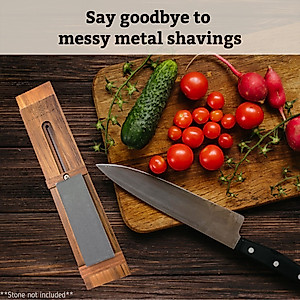 Whetstone Holder for Sink-Ideal for Chef, Cook, Butcher, Knife Collector - Made of Warm Acacia Wood-Sharpen with No Mess-Hyper-Adjustable & Easy Setup