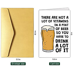 Funny Beer Greeting Card, Birthday Greeting Card for Men Friend Dad Grandpa Uncle, Congratulations Card, Celebration Card, You Have to Drink a Lot of Beer