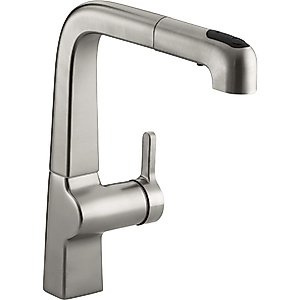KOHLER K-6331-VS Evoke Single Control Pullout Kitchen Faucet, Vibrant Stainless
