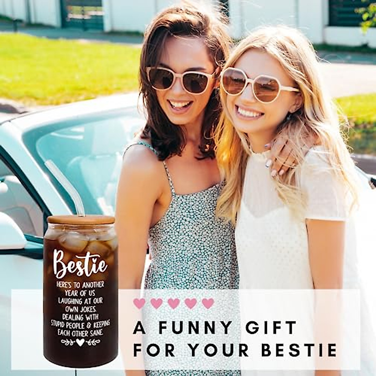 Friendship Gifts for Women Friends - Gifts for Friends Female, Gifts for Best Friends Women, Bestie Gifts for Women, Friend Gifts, BFF Gifts - Best Friend Birthday Gifts - Friendship Gifts - Can Glass