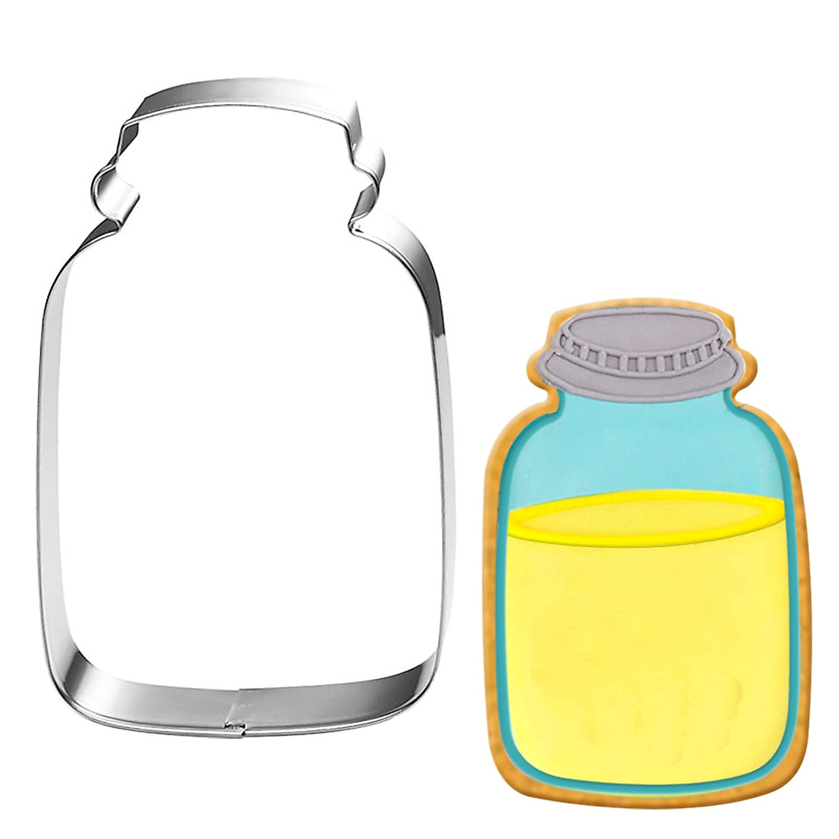 Mason Jar Cookie Cutter Set-4.5 Inch-Biscui Cookie Cutters Fondant Molds for Baby Shower Birthday Wedding Bachelorette