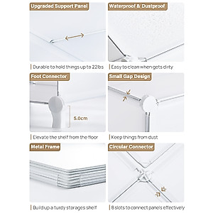 Kootek Cube Storage Organizer 9-Cube Modular Bookshelf DIY Plastic Clothes Shelves Closet Organizer Bins Square Storage Box with Hammer for Living Room Bedroom Office, White