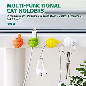 GESHE Silicone Thumb Hook - New 16 PCS Multi-Function Self-Adhesive Wall Decoration Hook for Cable Clip Key Hat Makeup Brush, Home Office Wall Storage