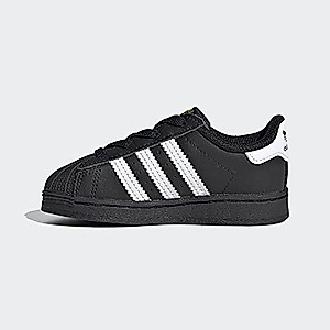 adidas Originals Kids Superstar Sneaker, Black/White, 10 US Unisex Toddler