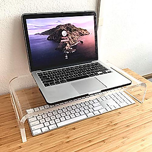 Adorox 12mm Thickness Heavy Duty 17'' Monitor Stand Riser Computer Stand PC Desk Stand for Keyboard Storage & Multi-Media Laptop Printer TV Screen