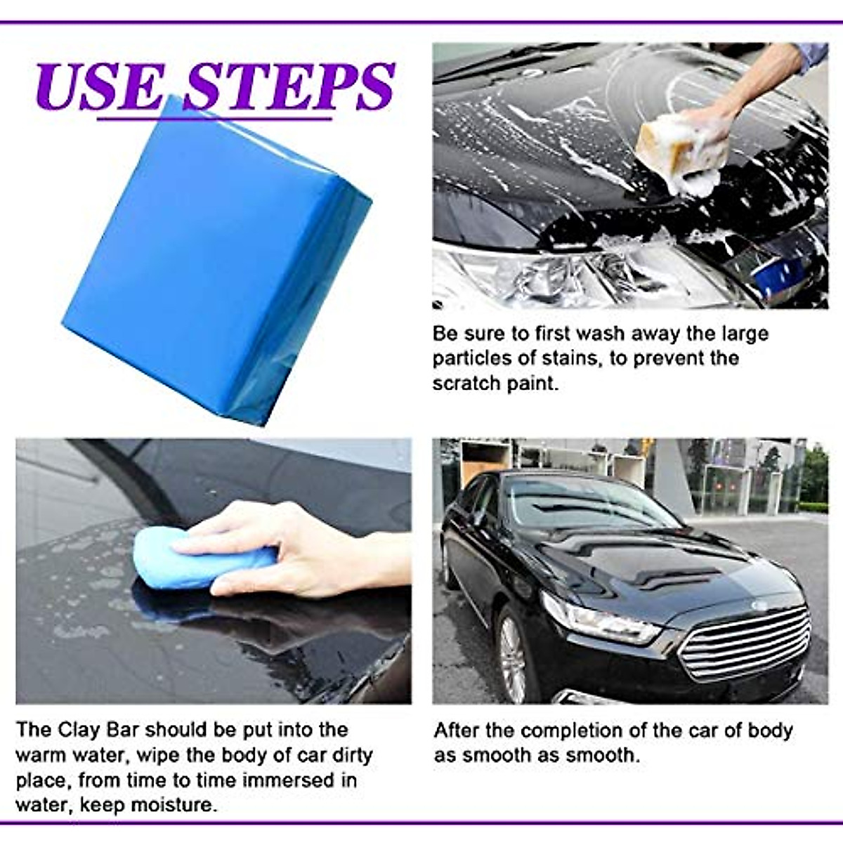 Car Detailing Clay Bar Magic Clay Bar 2 Pack 100g Auto Wash Bar Washing Adsorption Capacity for Car with Storage Box