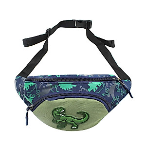 Kids Boys Girls Fanny Pack Cartoon Dinosaur Purse Waist Pack Belt Bum Bag for Travel,Hiking,Sports