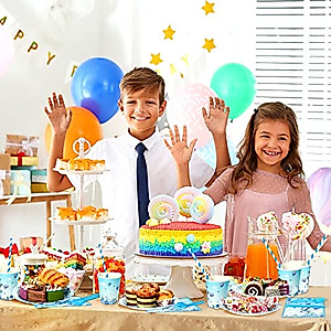 200 Pcs Elephant Baby Shower Party Supplies for 25 Guests Blue Paper Plates Cups Napkins Straws Tableware Sets for Boys Baby Shower Decorations Elephant Theme 1st Birthday Party Favors