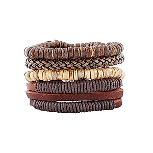 4 Pcs SetColorful Surfer Stretch Bracelet, Letter Vinyl Beads Bracelet Set Handmade Elastic Rope Heishi Bracelet Retro Style Summer Beach Bracelet for Women Men