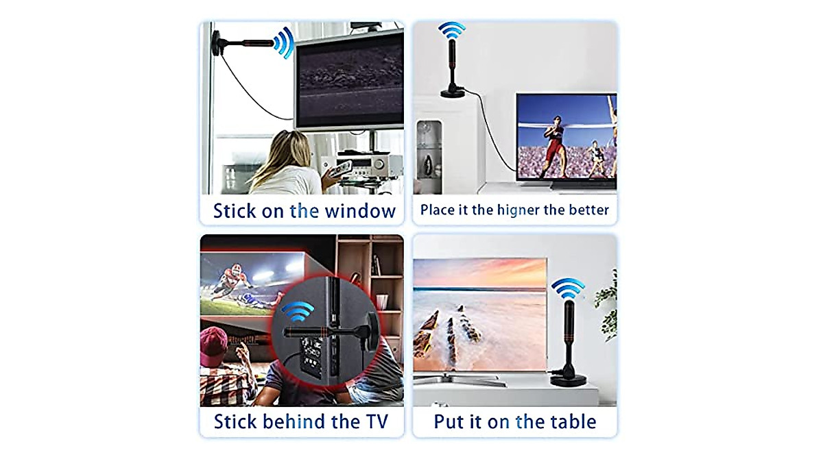 Powerful HDTV Antenna with 60+ Mile Range - Supports 4K & 8K