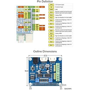 Waveshare HRB8825 Stepper Motor HAT Compatible with Raspberry Pi Drives Two Stepper Motors Up to 1/32 Microstepping
