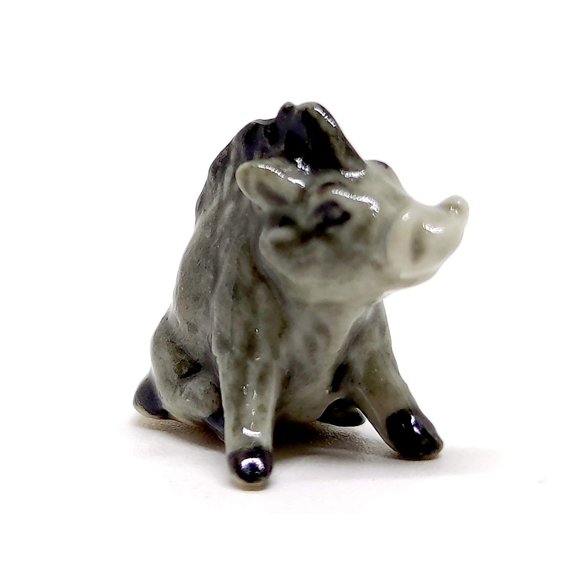 SSJSHOP Wild Boar Baby Pig Micro Tiny Dollhouse Figurines Ceramic Hand Painted Animals Collectible Small Gift Home Garden Decor (Wild Boar)