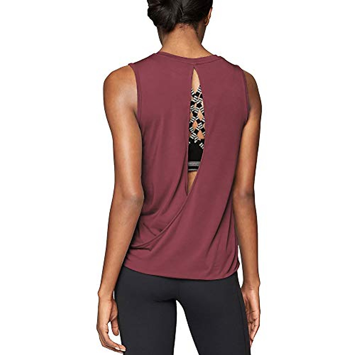Mippo Workout Tank Tops for Women Cute Open Back Workout Tops Yoga Tops Athletic Workout Shirts Muscle Tanks Tennis Shirts Backless Tops for Women Magenta M