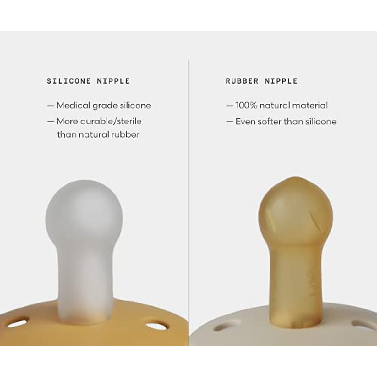 FRIGG Moon Natural Rubber Baby Pacifier | Made in Denmark | BPA-Free (Sage/Portobello, 6-18 Months) 2-Pack