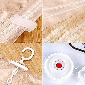 Hanging Vacuum Compression Bags, 2 Pack Hanging Vacuum Clothes Storage Space Saver Clear Bags with Hook for Suits Coats Jackets