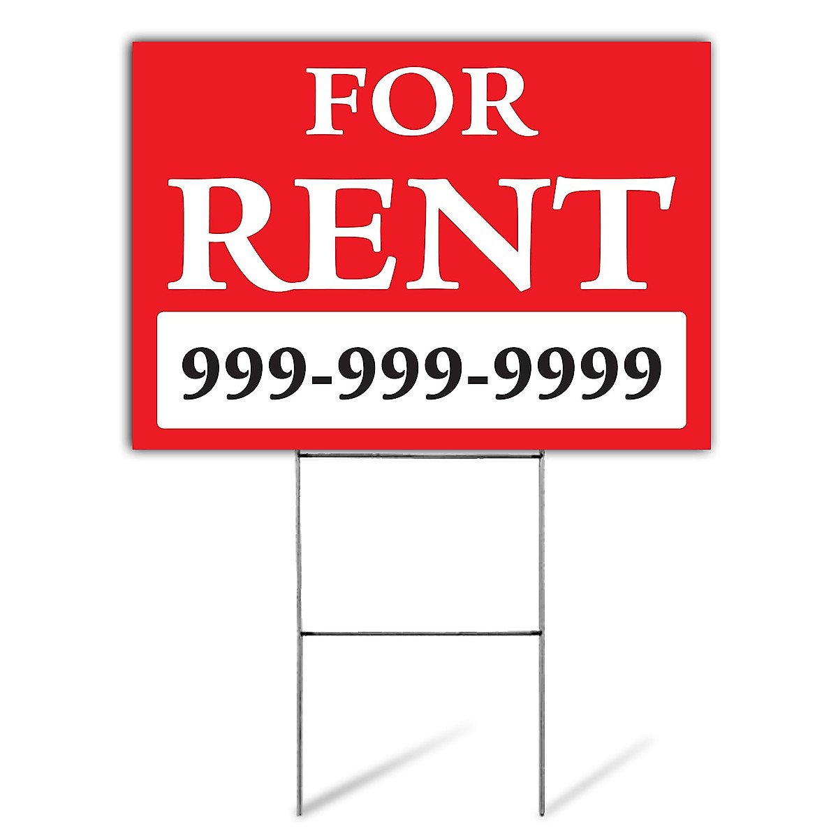 SignPro For Rent Yard Sign | For Rent CUSTOMIZABLE Yard Sign | For Rent Sign | 24" x 18" Corrugated Plastic Yard Signs with H Stakes | Double Sided (1)