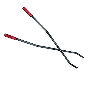 40" Fireplace Tongs Safely Move Firewood Grabber Tool Rustproof With Rubber Handle for Fire Pits Comfort Enjoy Bonfire and Campfire