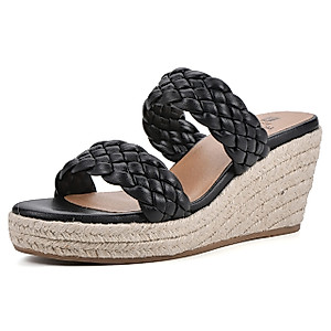 WHITE MOUNTAIN Women's Yoyo Platform Sandal, Black/Smooth, 8 M