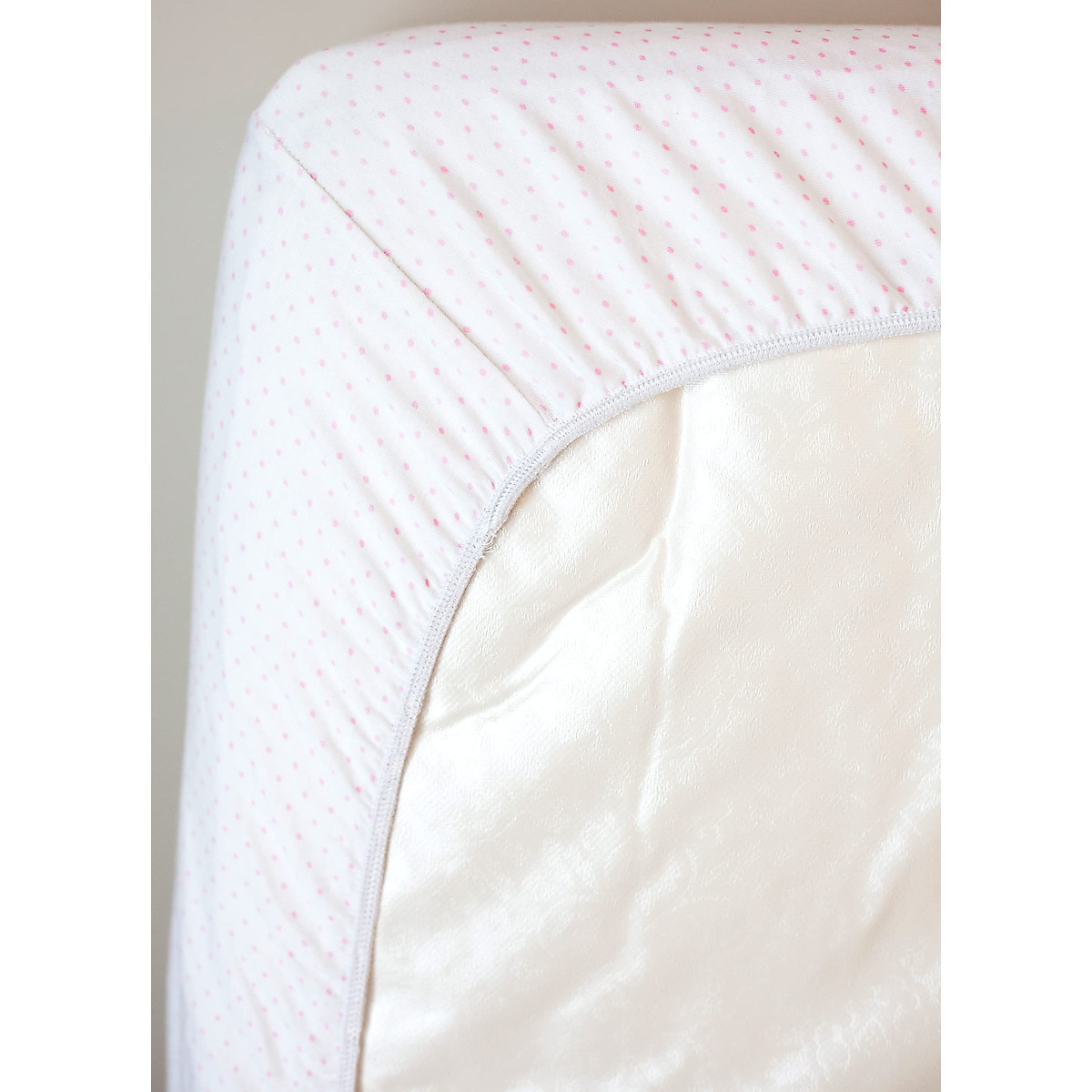SheetWorld Fitted Cradle Sheet 18 x 36, 100% Cotton Jersey - Pink Pindot, Made in USA