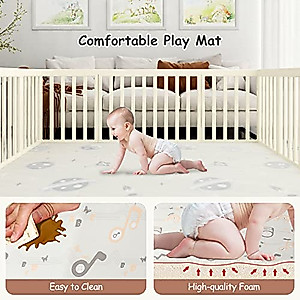 BanaSuper Baby Playpen Large 14-Panel Playard with Play Mat Safe Indoor Baby Fence for Toddlers Sturdy Kids Activity Center with Gate 78.7" x 70.9" x 26.4" 38.7 sq.ft