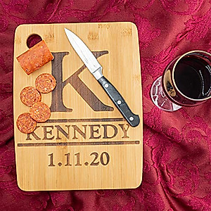 Custom Catch Personalized Cutting Board Wedding Gift - Durable Bamboo (Monogram)