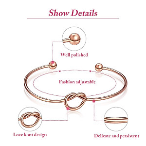 Hicarer 10 Pcs Wedding Bridesmaid Bracelet for Women Bridesmaids Gifts for Proposal Knot Cuff Bangle Knot Bridesmaid Bracelets