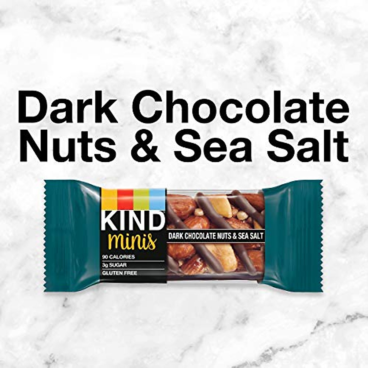 KIND Minis, Dark Chocolate Nuts & Sea Salt, Healthy Snacks, Gluten Free, Low Calorie Snacks, Low Sugar, 10 Count