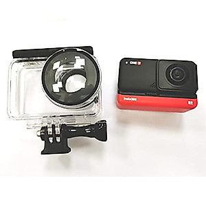 For Insta360 ONE R Sports Camera Case Protective Housing Insta360 ONE R Diving Cases Waterproof Housing 4K IPX8 Accessory Camera Accessories Anti-fall Bezel Protective Cases (Black) A460