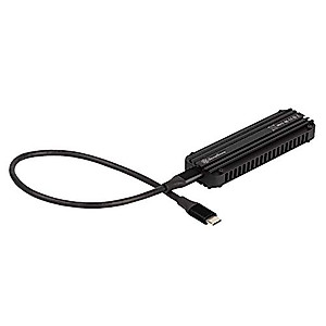 Silverstone MS12, 20Gbps SuperSpeed+ USB 3.2 Gen 2x2 Type-C to NVMe M.2 SSD Enclosure, Aluminum, Black, SST-MS12