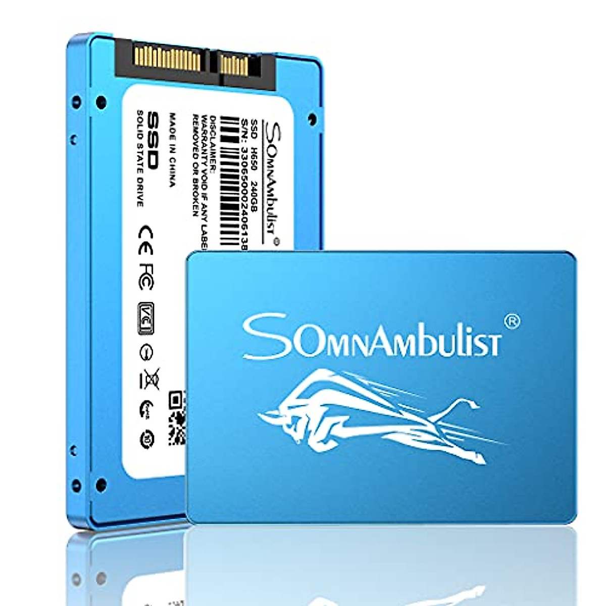 Somnambulist 2.5 inch SATA SSD120GB 240GB 60GB SATA3 Internal Ssd Solid State Hard Drive (Blue Cow-60GB)