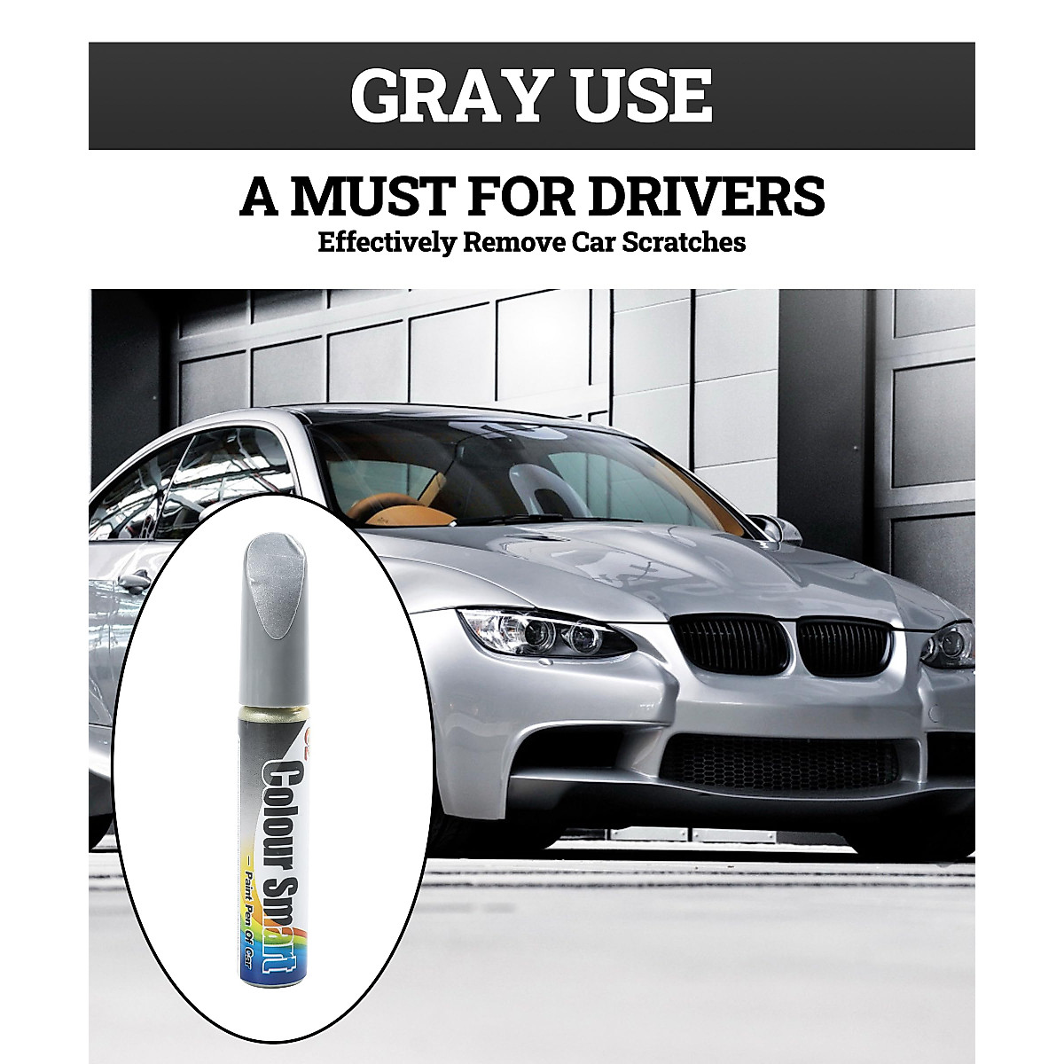 Zlirfy Car Touch Up Paint Fill Paint Pen,Automotive Paint,Touch Up Paint for Cars,Quick And Easy Car Scratch Repair Pen,Car Remover Scratch Repair Paint Pen Clear Painting Pen for Erase Car Scratches (Silver)