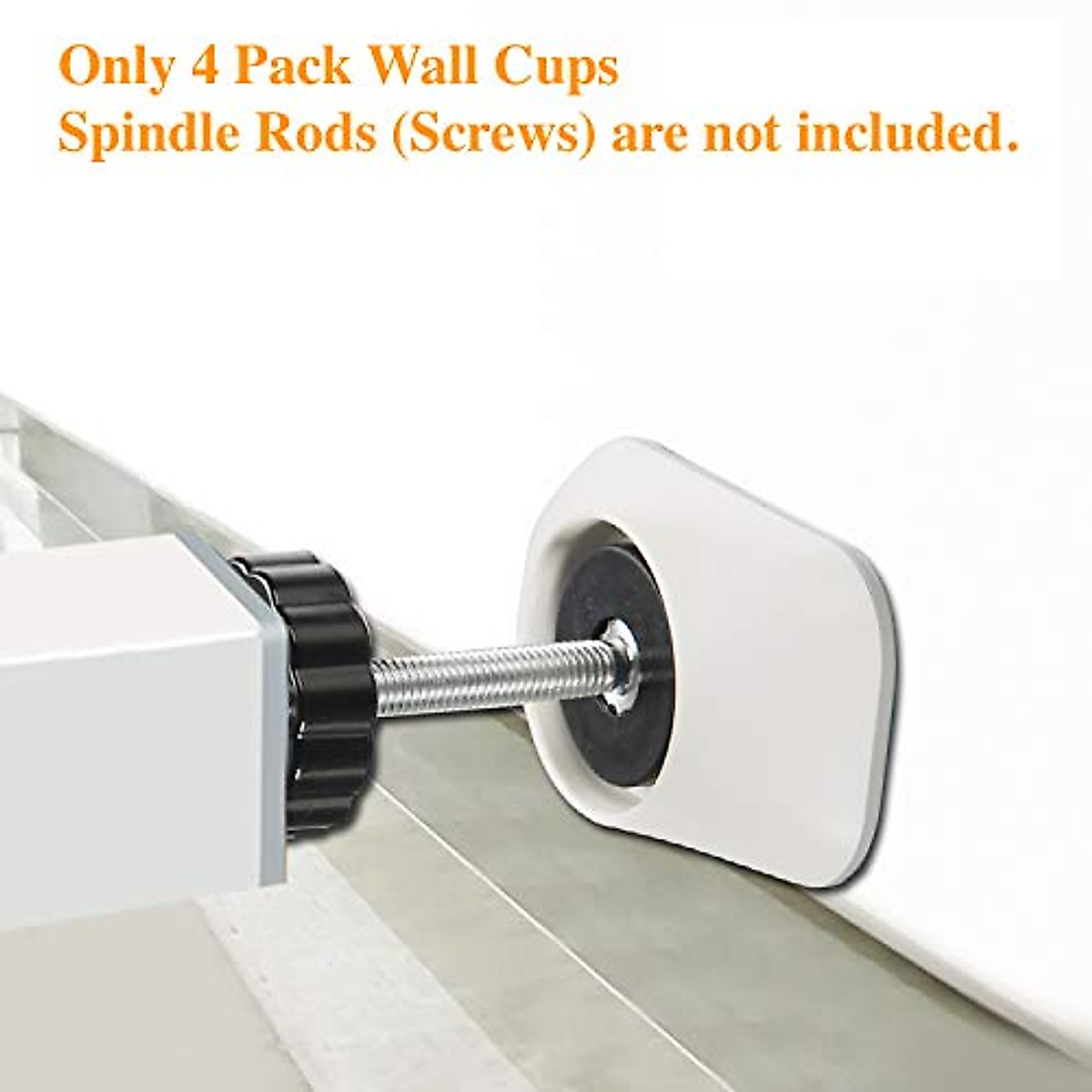 Vmaisi Baby Gate Wall Cup Protector Make Pressure Mounted Safety Gates More Stable - Wall Damage-Free - Fit for Doorway, Door Frame, Baseboard - Work on Dog & Pet Gates (White)