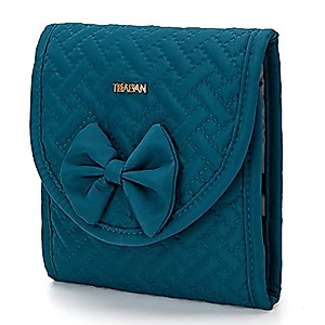 TEABAN Travel Jewelry Organizer Case Portable - Practical Tavel Jewelry Pouch, Jewelry Bag Roll for Tangle-Free Necklaces, Earrings, Rings Storage, Bracelet(Blue, Small