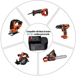 3.6Ah HPB14 Replacement Battery Compatible with Black and Decker 14.4V Battery Firestorm FSB14 FS140BX 499936-34 499936-35 A14 A144EX A1714 BD1444L HPD14K-2 Cordless Power Tool