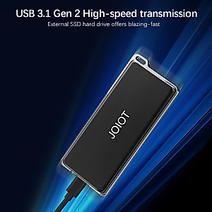 JOIOT 500G Portable External SSD USB 3.1 Type C Flash Drive External Solid State Drive Portable SSD Type A to C Cable for PC/Laptop/Mac/Android/Linux