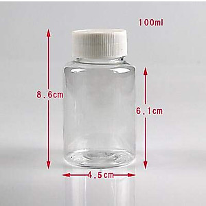 12PCS 100ML 3.4OZ Transparent Empty Plastic Bottles with White Screw Cap Holder Storage Box Refillable Portable Durable Container Jar Pot for Travel Daily Life