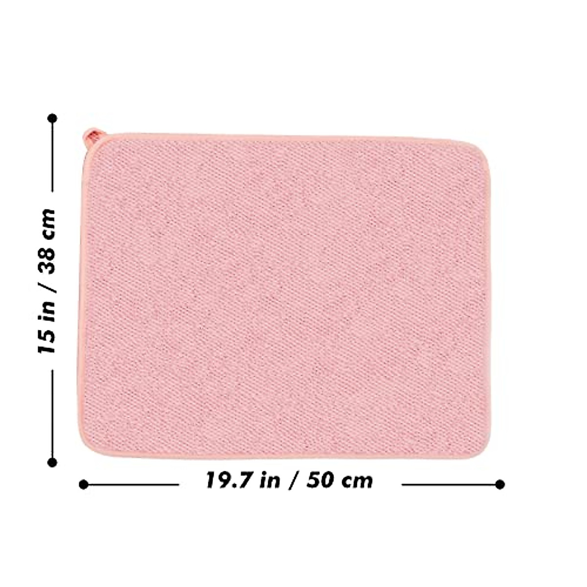 Dish Drying Mat for Kitchen Counter, Microfiber Dish Drying Pad 2 Pack Large Size Absorbent Dishes Drainer Mats (pink)